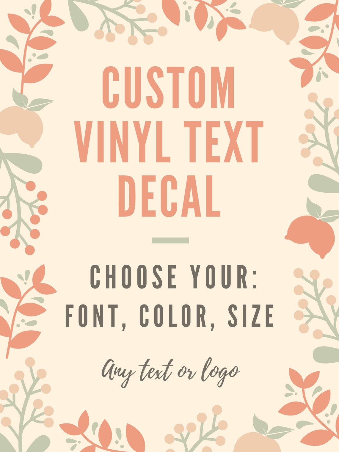 Custom Vinyl Lettering - Etsy