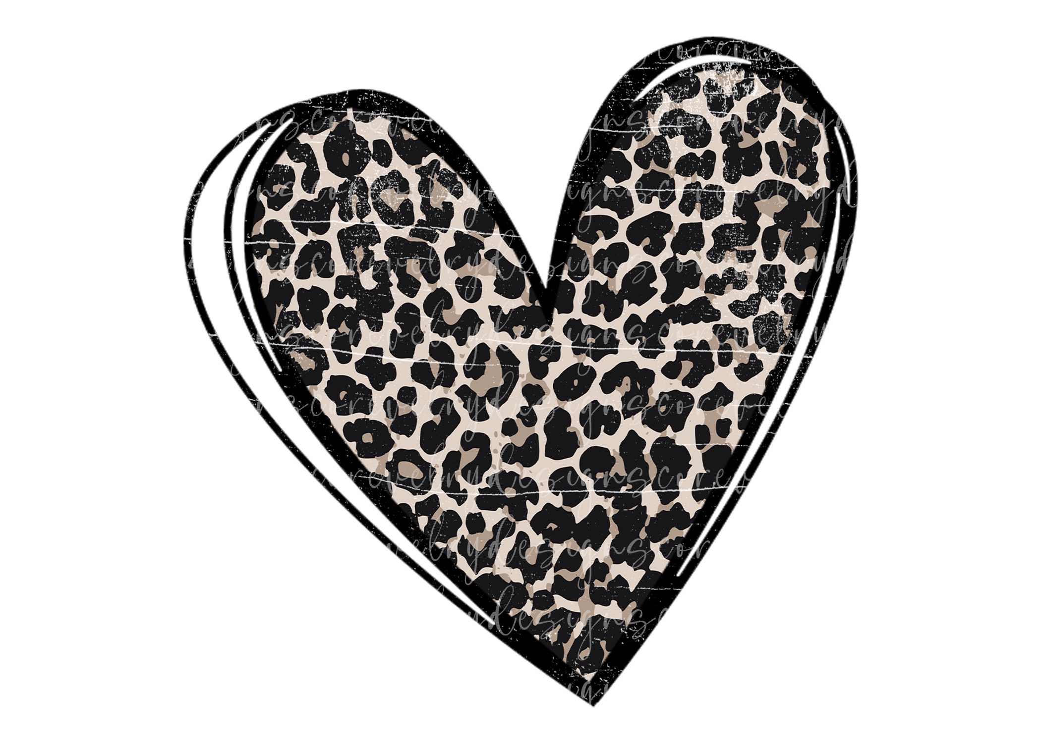 Leopard Heart PNG Grunge Leopard Cute Valentines Day - Etsy