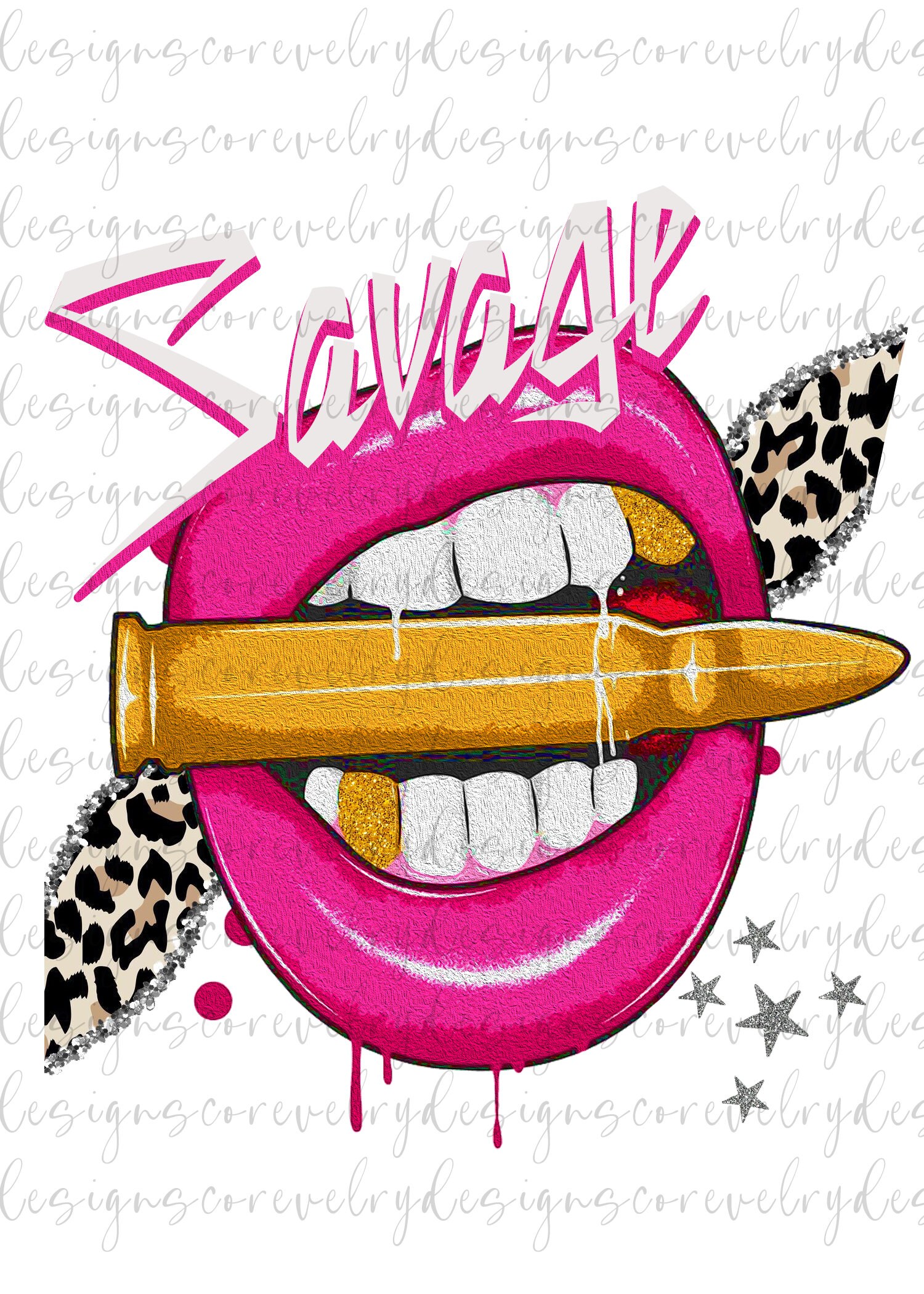 Savage PNG Lips Leopard Glitter Pink - Etsy