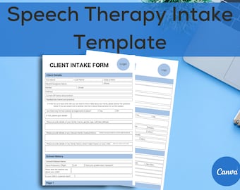 Speech Therapy Intake Form - Child | Editable, Fillable, Printable - Etsy