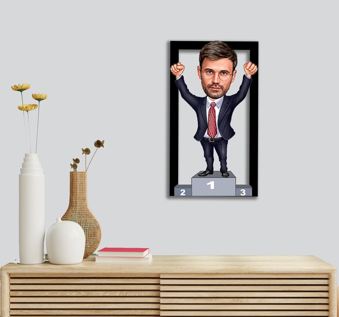 Brother Gift From Sister Cartoon Portrait From Photo Fun Wall Art ...