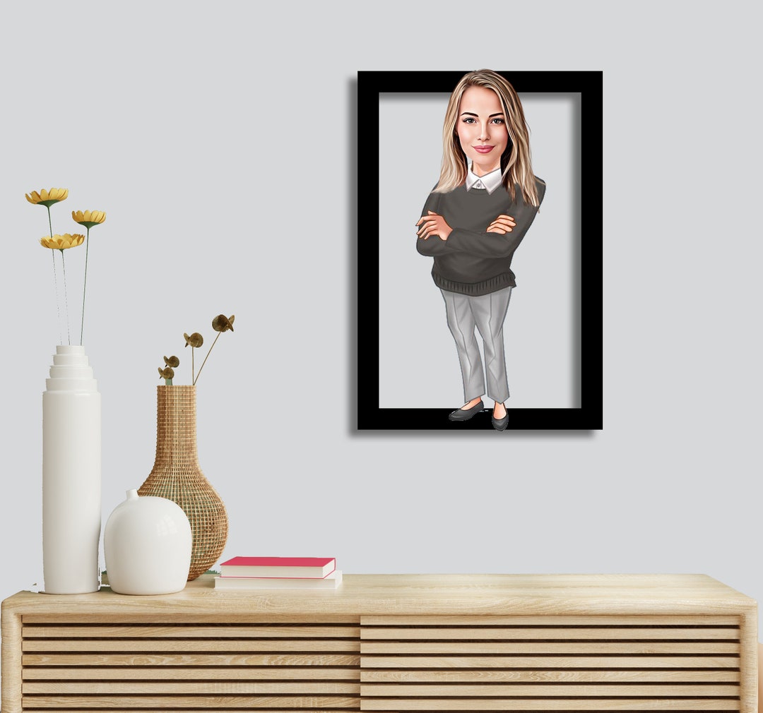 Desk Accessories Women Office Custom Cartoon Wooden Frame Best - Etsy