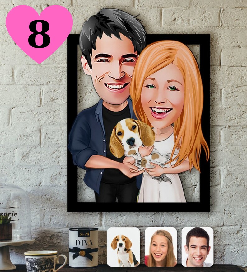 Custom Cartoon Pet Portrait Pet Remembrance Gift Caricature - Etsy
