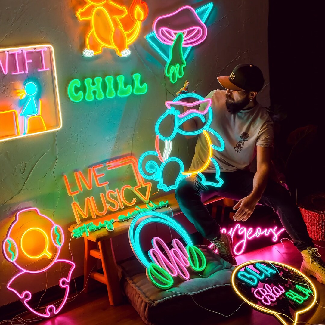 Custom Neon Sign Home Decor Neon Sign Wedding Wall Decor Neon Name Sign ...