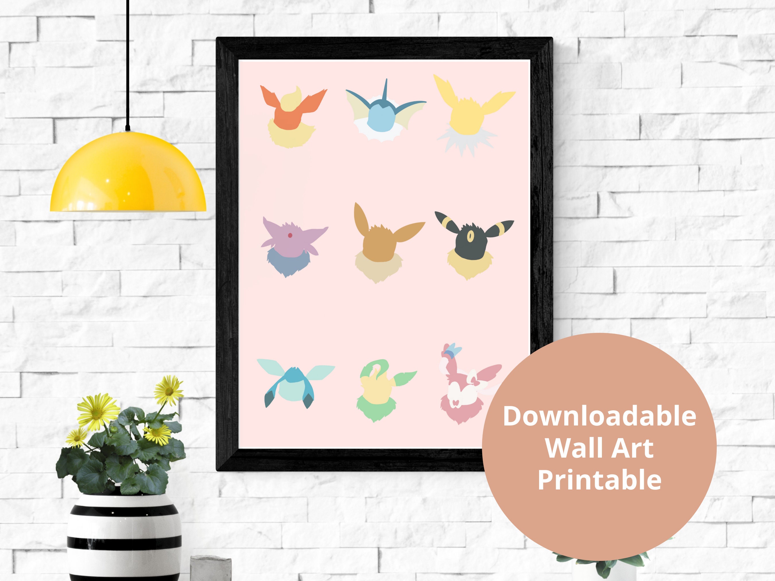 Eeveelution Pokémon Downloadable Digital Wall Art Eevee Printable Art ...