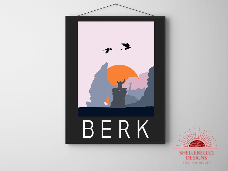 How to Train Your Dragon Landscape Downloadable Digital Wall Art | Berk ...