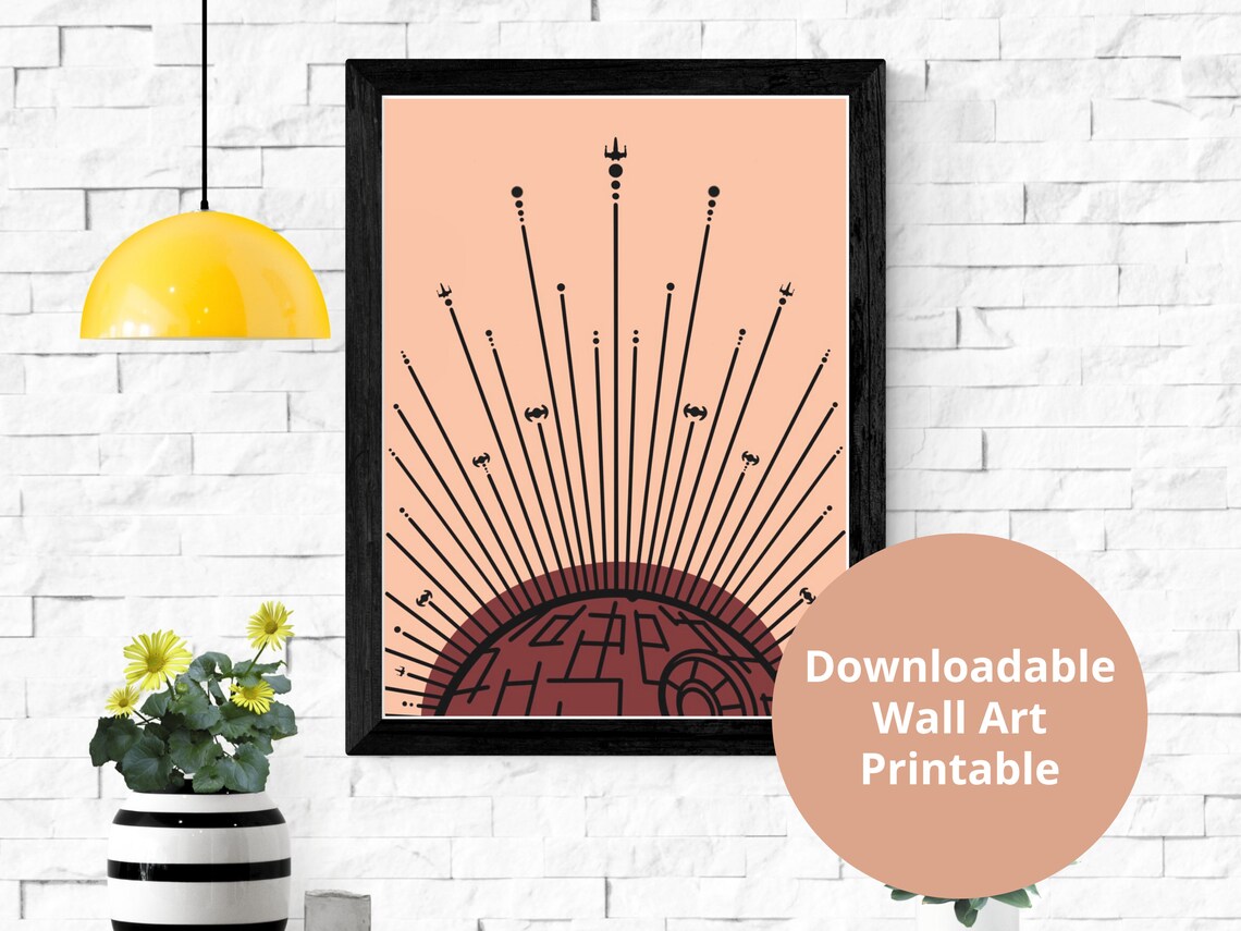 Boho Star Wars Death Star Digital Art Pink Death Star - Etsy