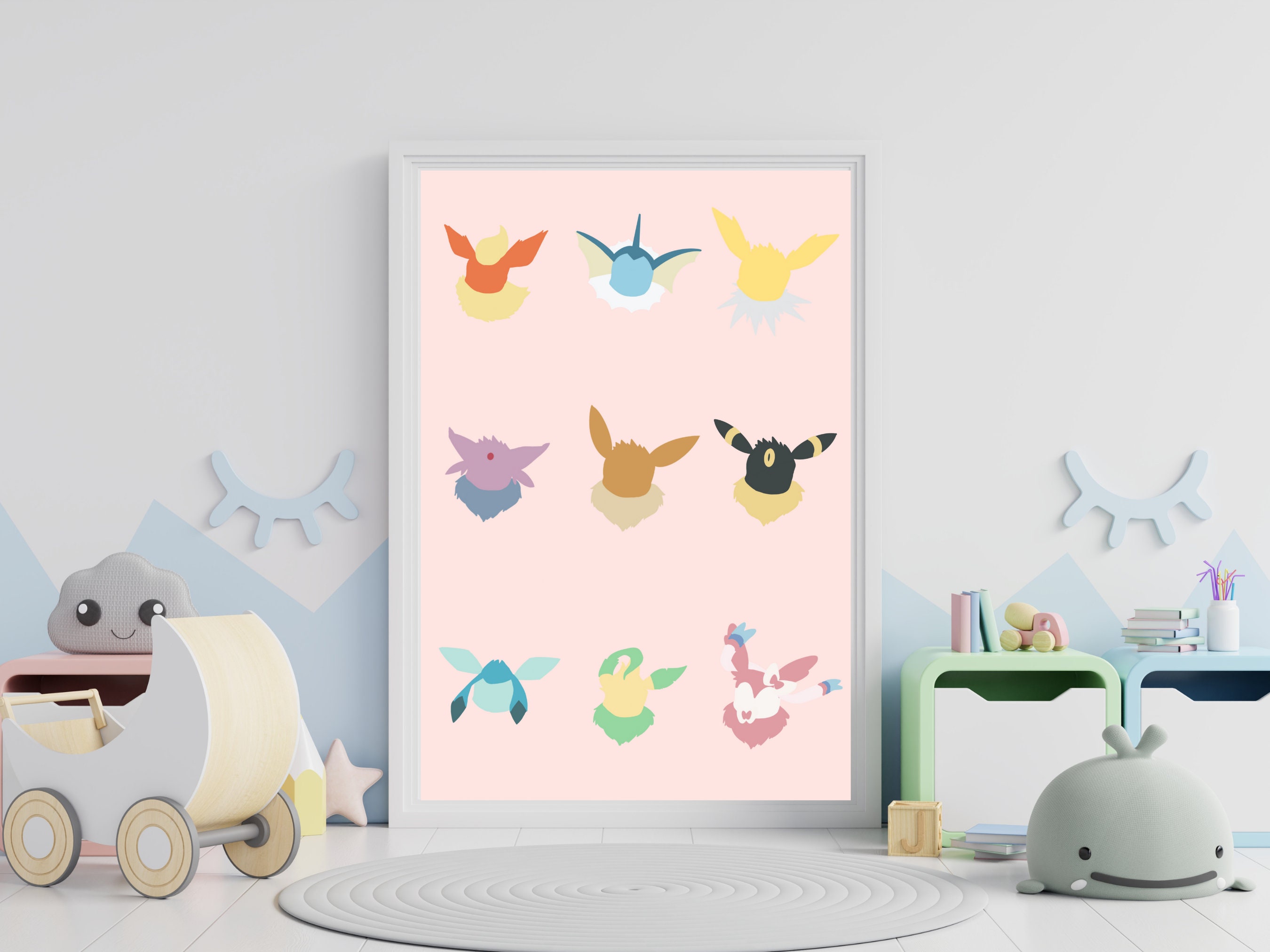 Eeveelution Pokémon Downloadable Digital Wall Art Eevee Printable Art ...