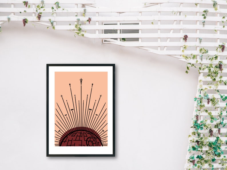 Boho Star Wars Death Star Digital Art Pink Death Star - Etsy