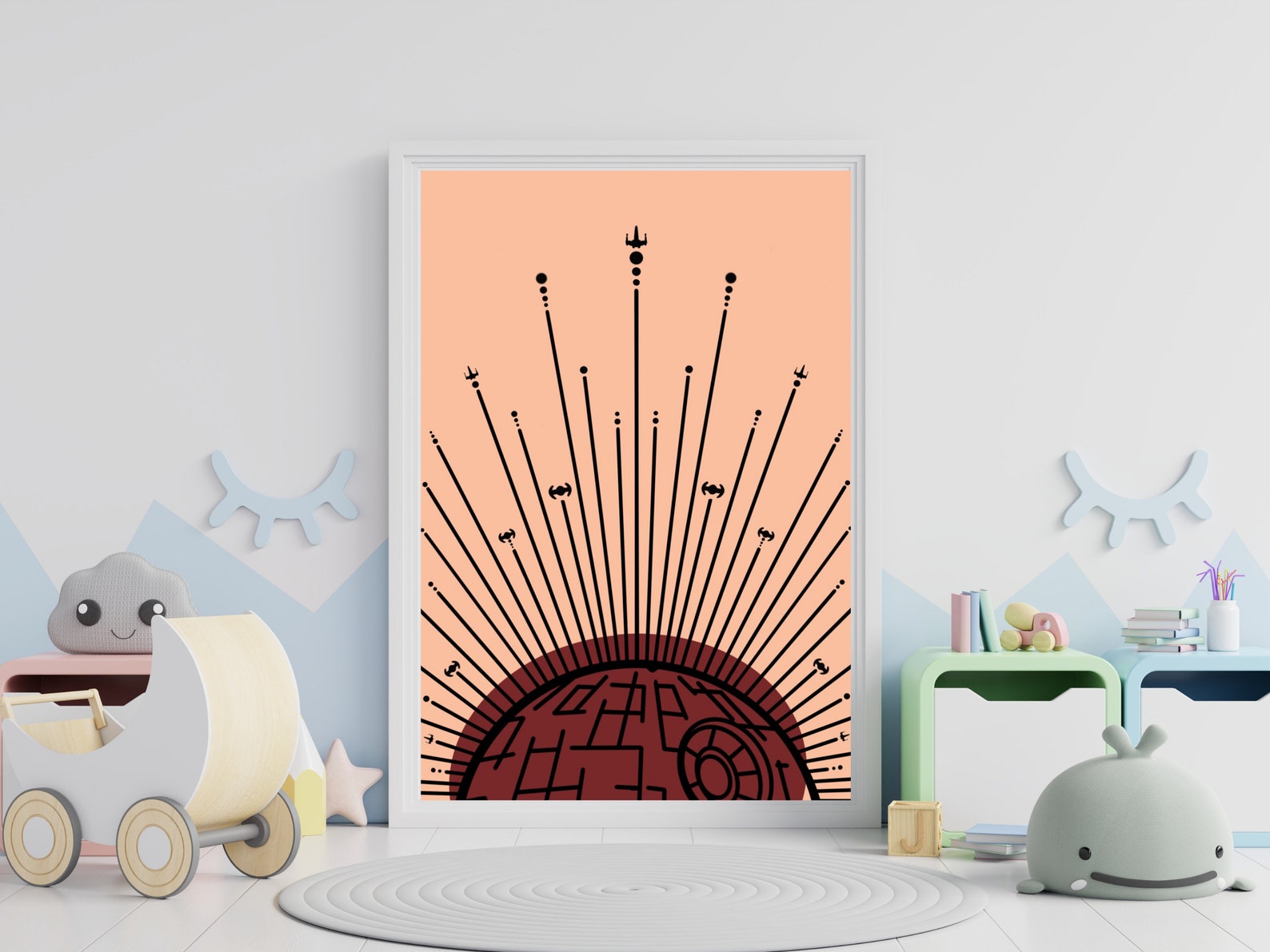 Boho Star Wars Death Star Digital Art Pink Death Star - Etsy