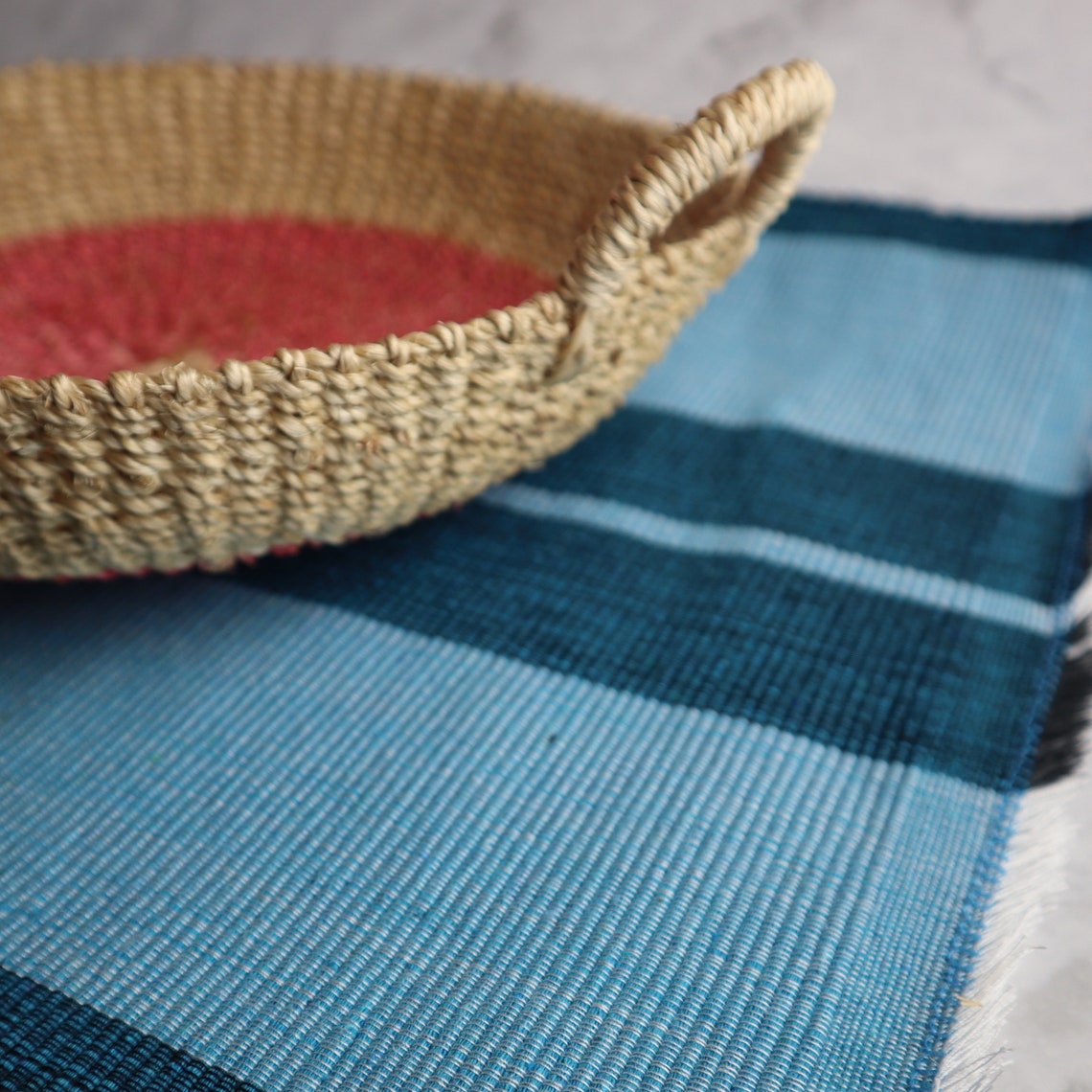 Filipino Inabel Fabric Wasig Pattern Placemat Ocean Blue - Etsy