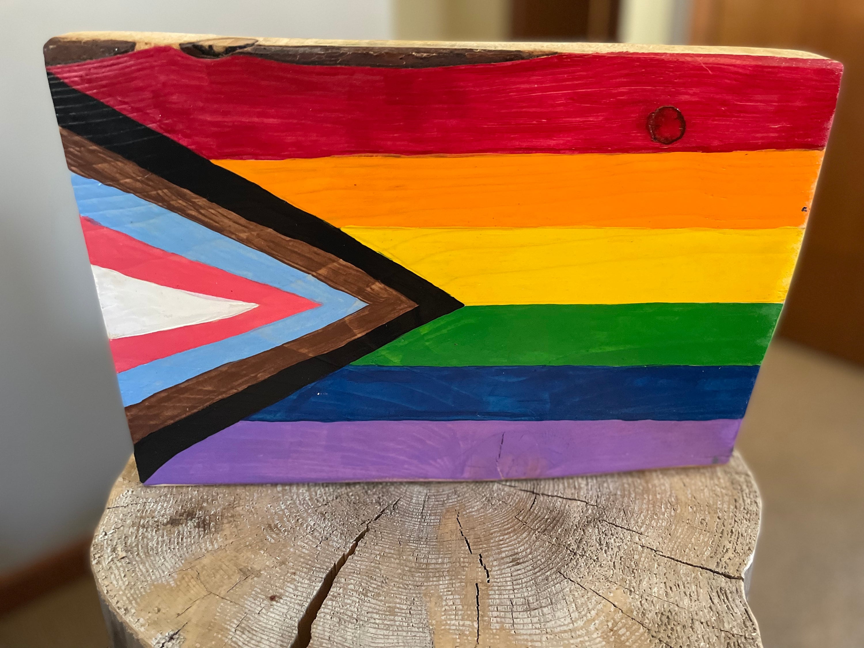 Hand Painted Wooden Pride Flag - Etsy