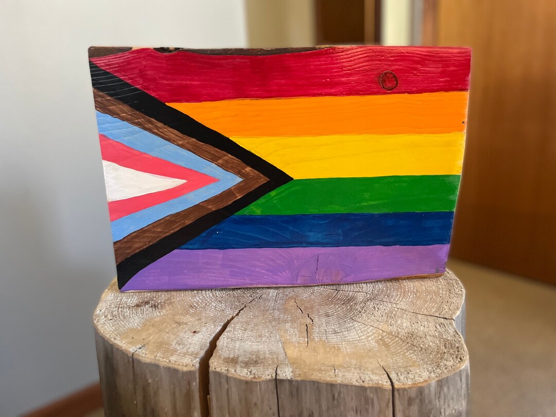 Hand Painted Wooden Pride Flag - Etsy