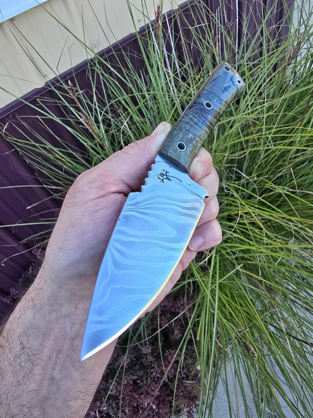 Forged Low Layer Twist Damascus Hunting Knife - Etsy
