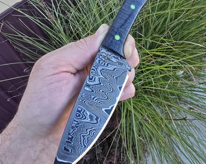 141 Layer Damascus San Mai Hunting Knife - Etsy