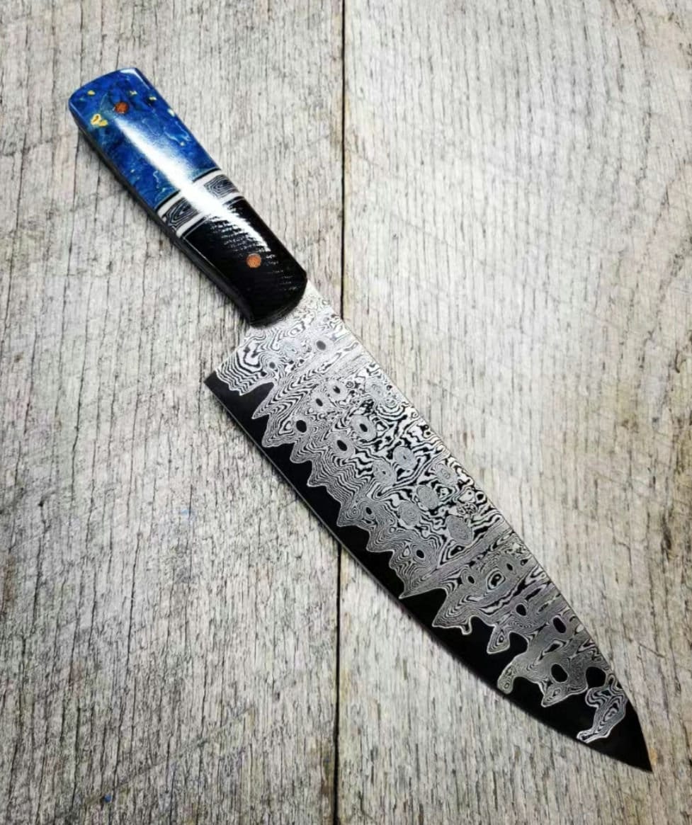 101 Layer Damascus San Mai Chef Knife - Etsy