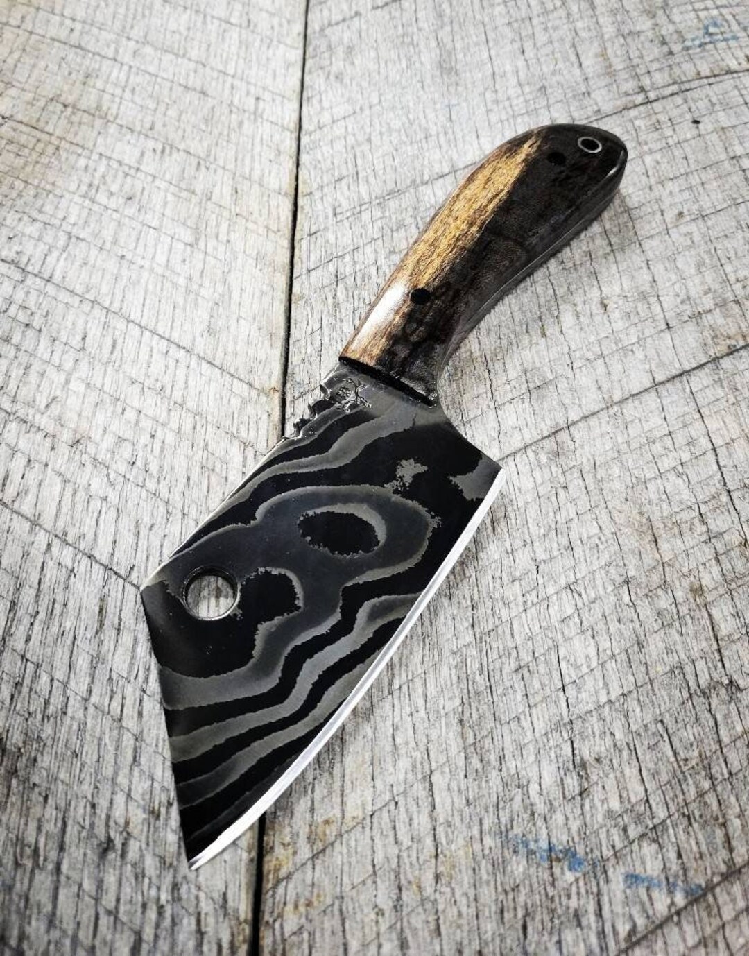 Low Layer Twist Damascus Mini Cleaver - Etsy