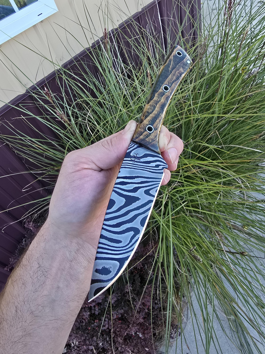 Low Layer Twist Damascus Hunting Knife - Etsy