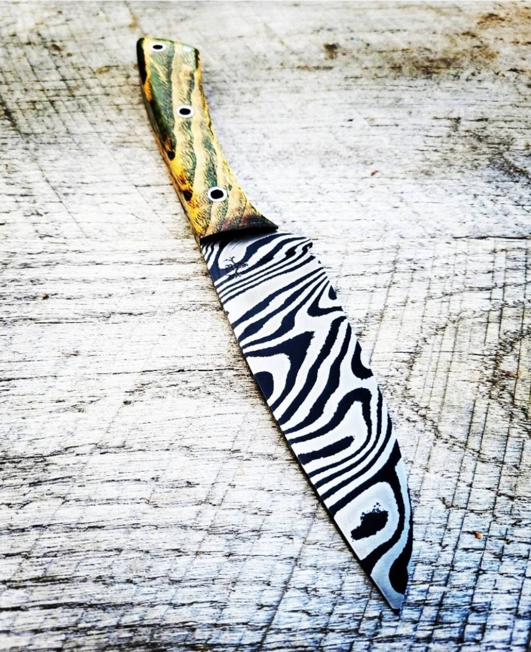 Low Layer Twist Damascus Hunting Knife - Etsy