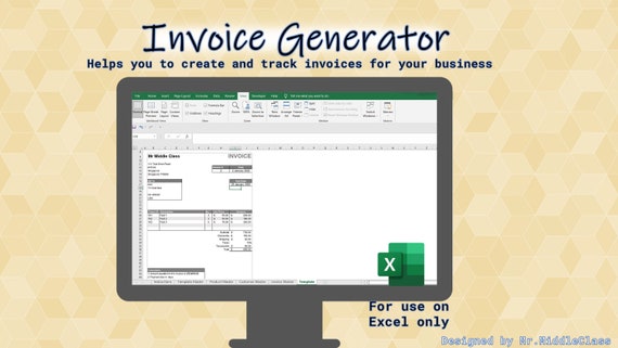 Invoice Generator Excel Spreadsheet Invoice Template | Etsy