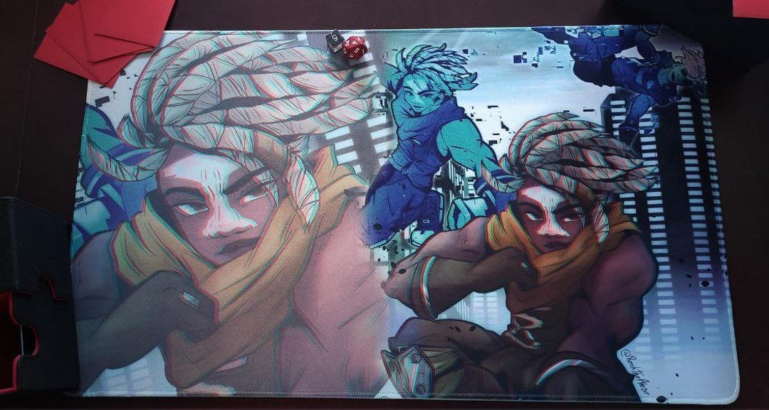 LOL Ekko Playmat - Riftbound TCG (no Zones) - With Stitched Edges ...