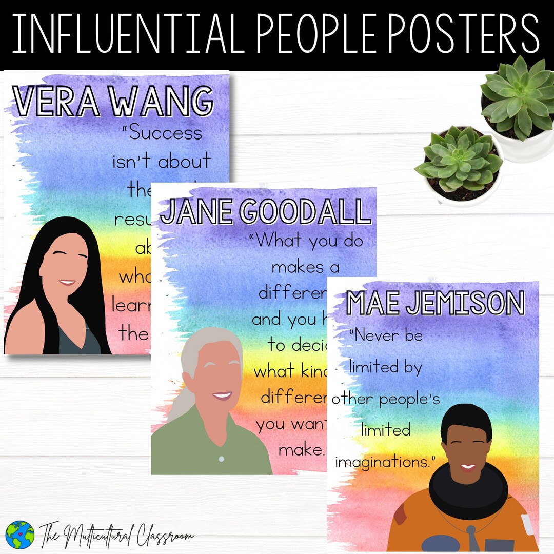 Influential People Posters, Rainbow Classroom Decor, Instant Download ...