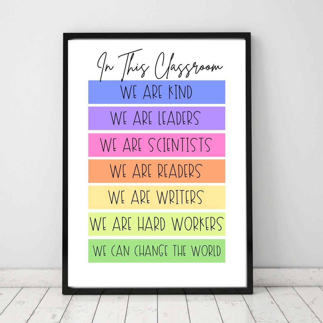 In This Classroom Poster, Classroom Decor, Affirmation Poster, Wall ...