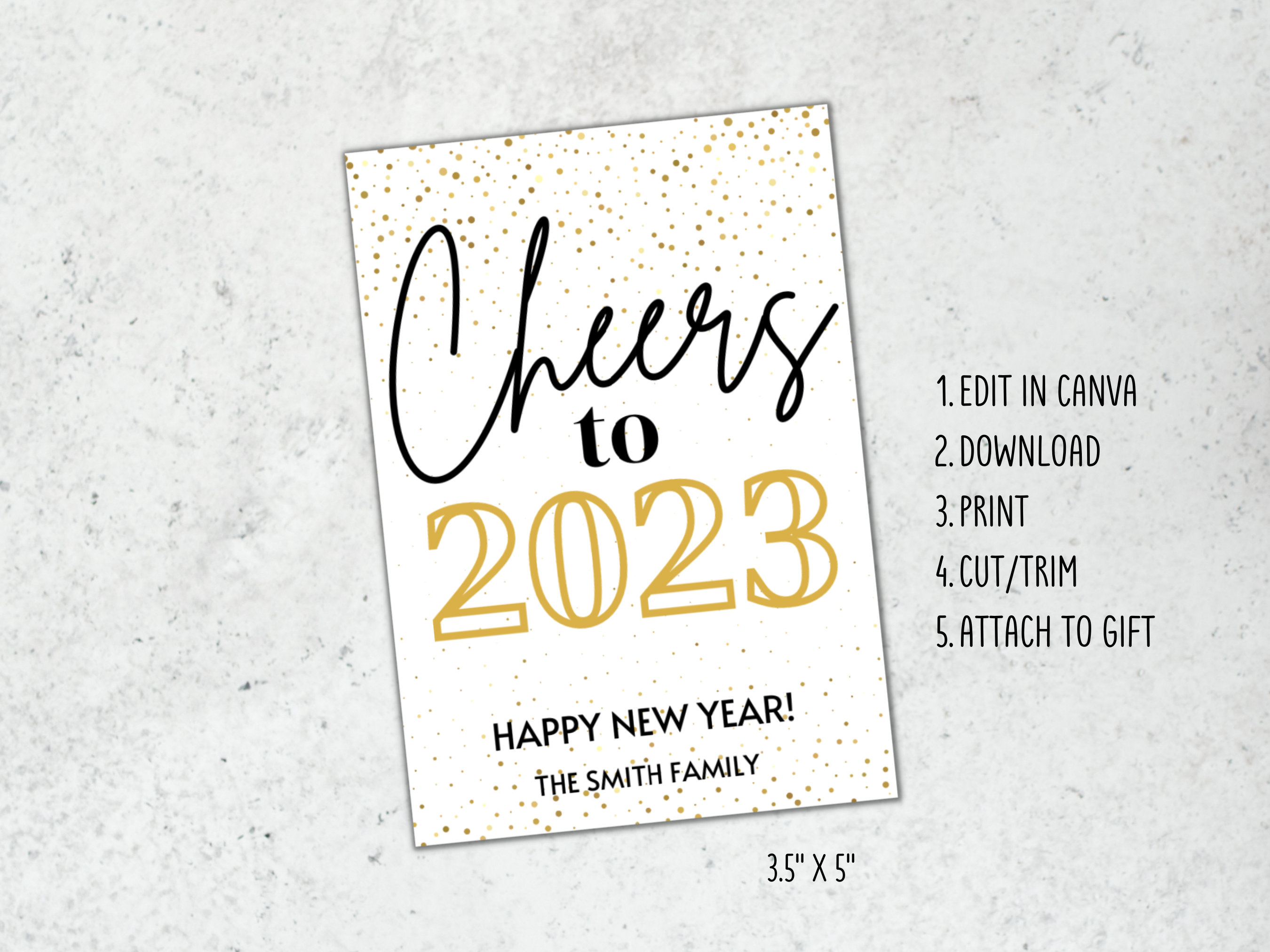New Years Gift Tags, Cheers to 2023 Gift Tags, Cheers to the New Year ...