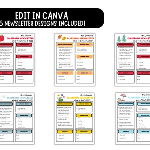 Seasonal Newsletter Template, Editable Newsletter Template, Classroom ...