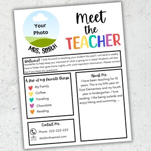 Meet the Teacher Template, Meet the Teacher Canva Template, Meet the ...