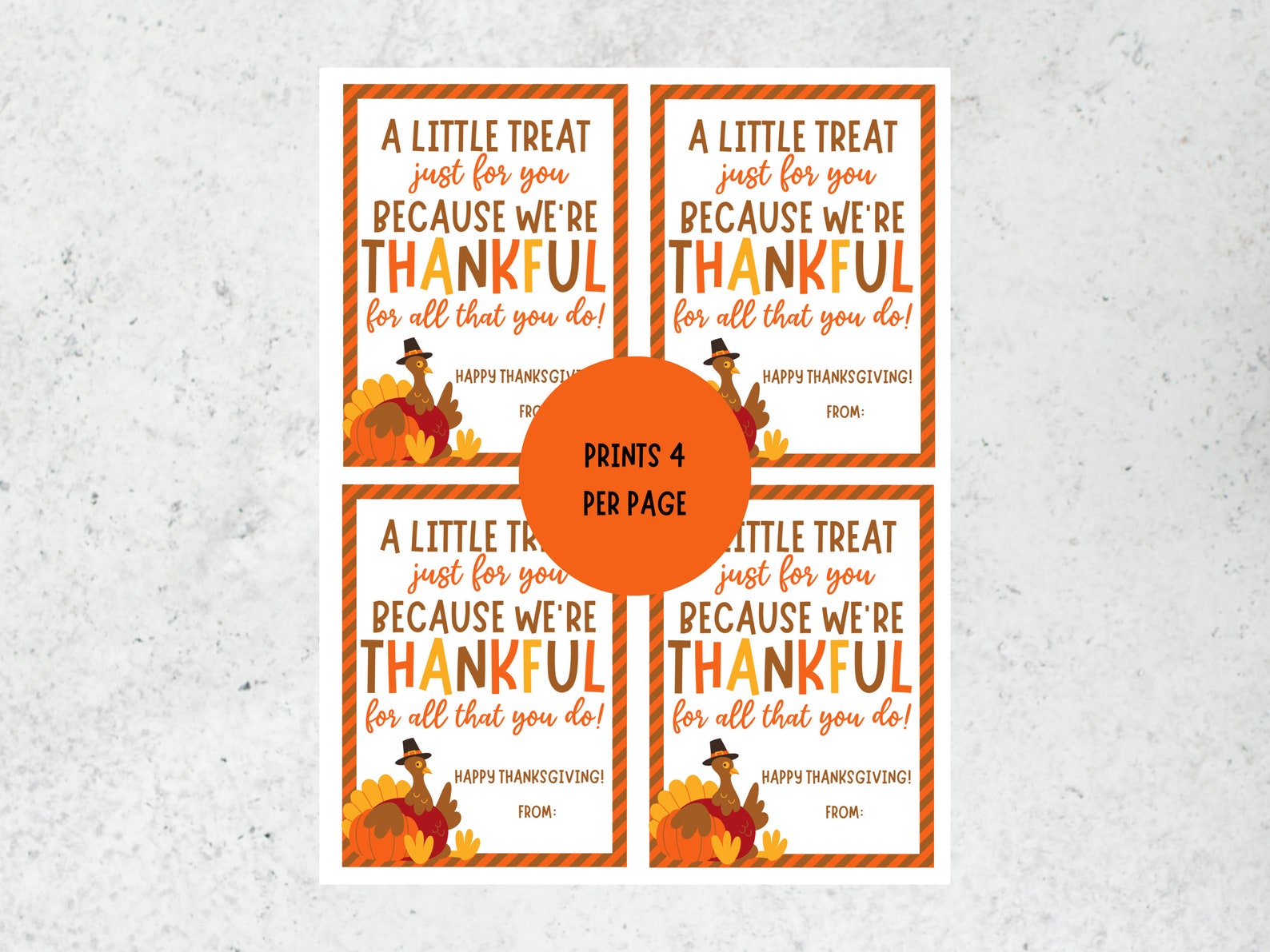 Thankful Gift Tag, Teacher Thanksgiving Gift Tag, PTA Teacher Gift Tag ...