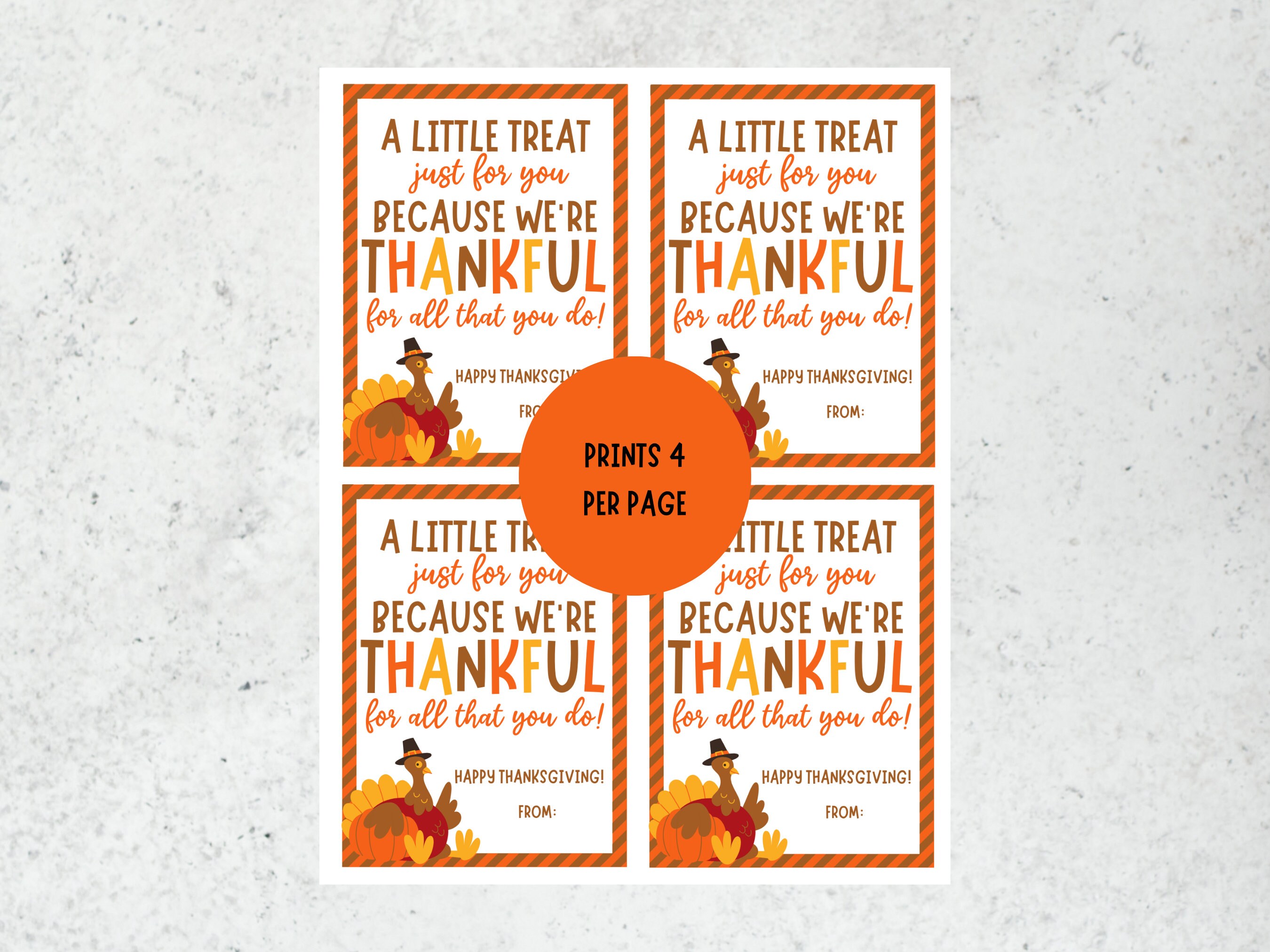 Thankful Gift Tag, Teacher Thanksgiving Gift Tag, PTA Teacher Gift Tag ...