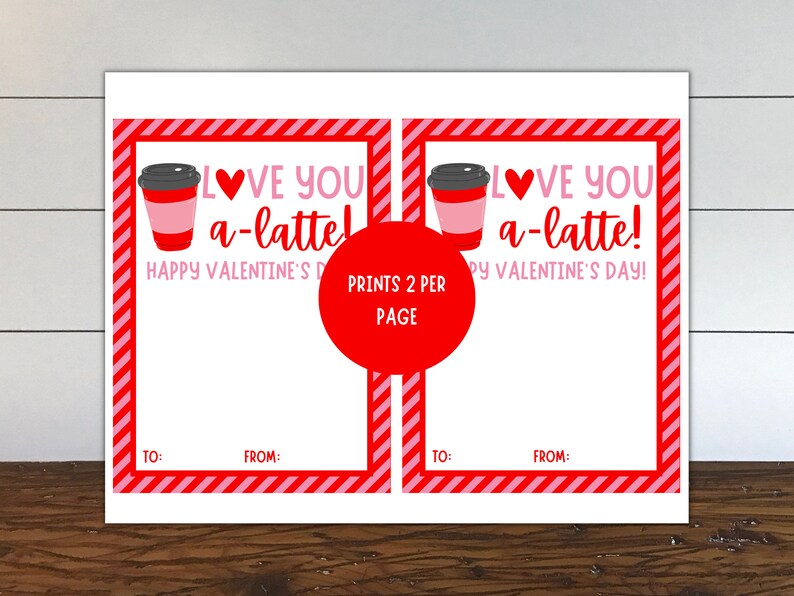 Valentine's Day Coffee Gift Card Holder, Love You a Latte Gift Card ...