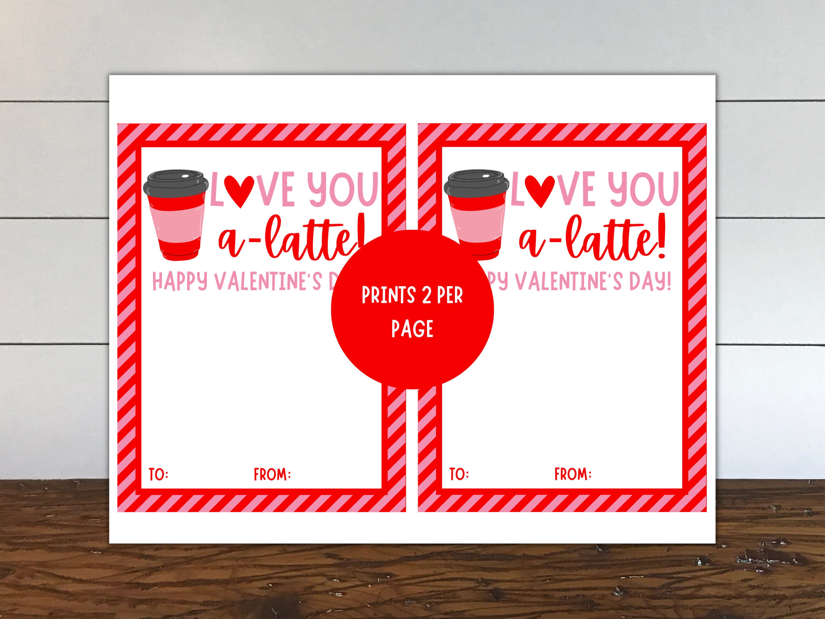 Valentine's Day Coffee Gift Card Holder, Love You a Latte Gift Card ...
