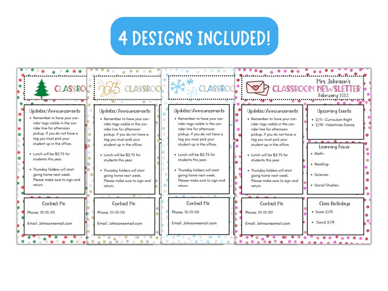 Winter Newsletter Templates, Holiday Newsletter Templates, December ...