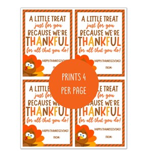 Thankful Gift Tag Teacher Thanksgiving Gift Tag PTA Teacher - Etsy
