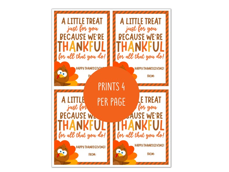 Thankful Gift Tag Teacher Thanksgiving Gift Tag PTA Teacher - Etsy