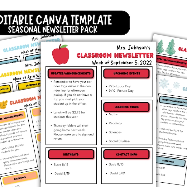 Newsletter Template Editable - Etsy