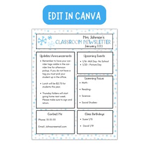 Winter Newsletter Templates, Holiday Newsletter Templates, December ...