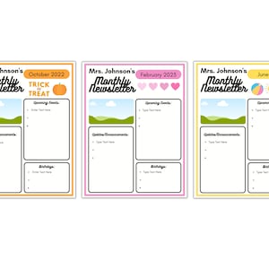Monthly Classroom Newsletter Template, Classroom Newsletter, School ...