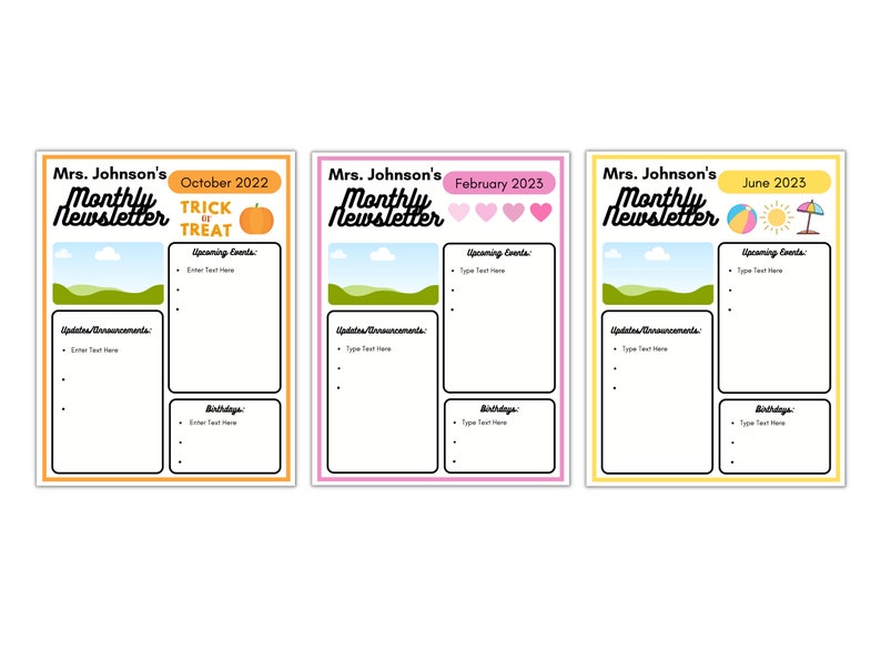 Monthly Classroom Newsletter Template Classroom Newsletter - Etsy