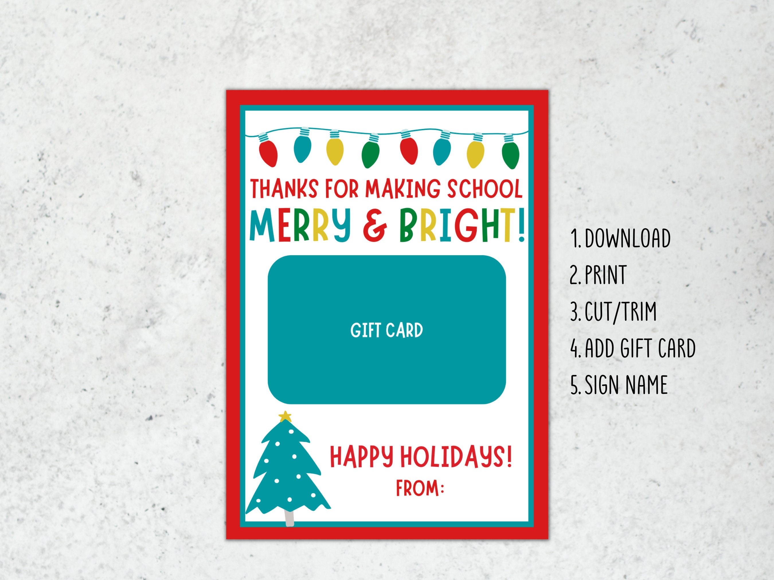 Merry and Bright Gift Card Holder, Christmas Gift Card Holder, Holiday ...