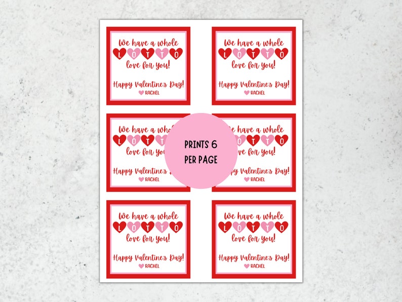 Valentine's Lottery Gift Tag, Lottery Gift Tags, Scratch off Gift Tag ...