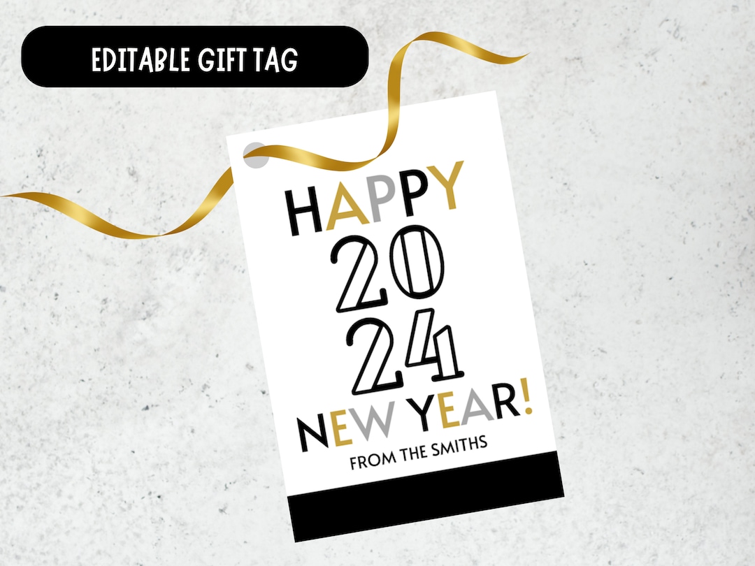 New Year Gift Tags, New Years Tags, New Year 2024 Gift Tag, 2024 Gift ...