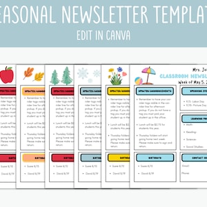 Seasonal Newsletter Template Editable Newsletter Template - Etsy