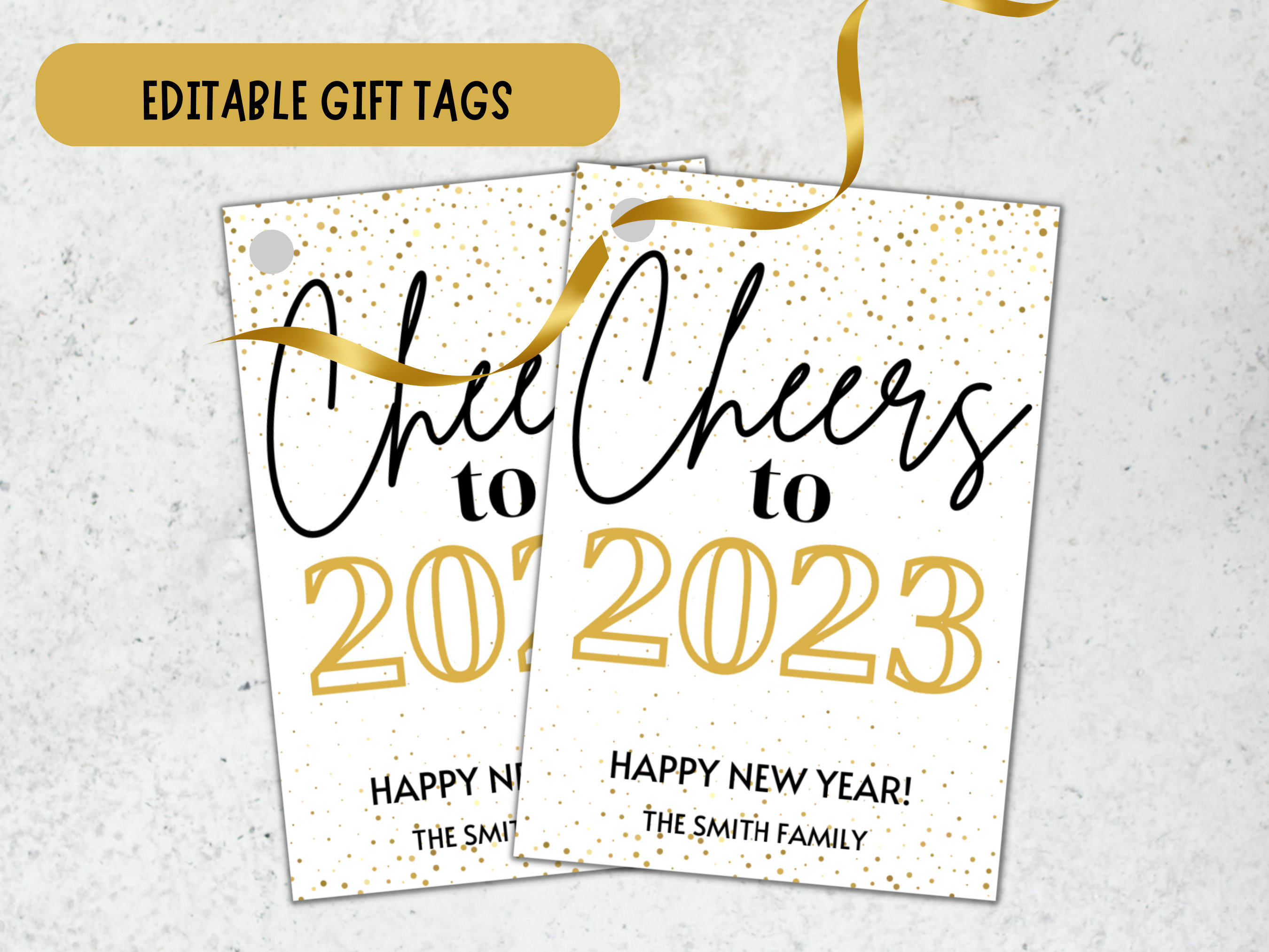 New Years Gift Tags, Cheers to 2023 Gift Tags, Cheers to the New Year ...