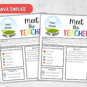Meet the Teacher Template, Meet the Teacher Canva Template, Meet the ...