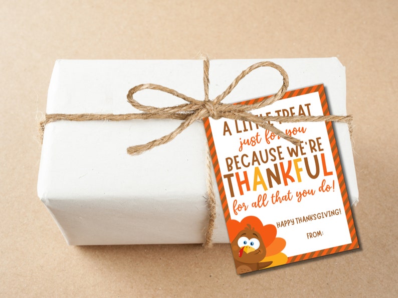 Thankful Gift Tag Teacher Thanksgiving Gift Tag PTA Teacher - Etsy