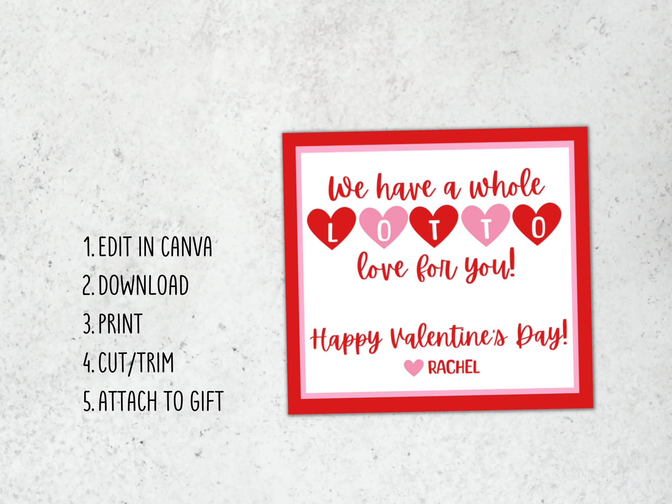 Valentine's Lottery Gift Tag, Lottery Gift Tags, Scratch off Gift Tag ...