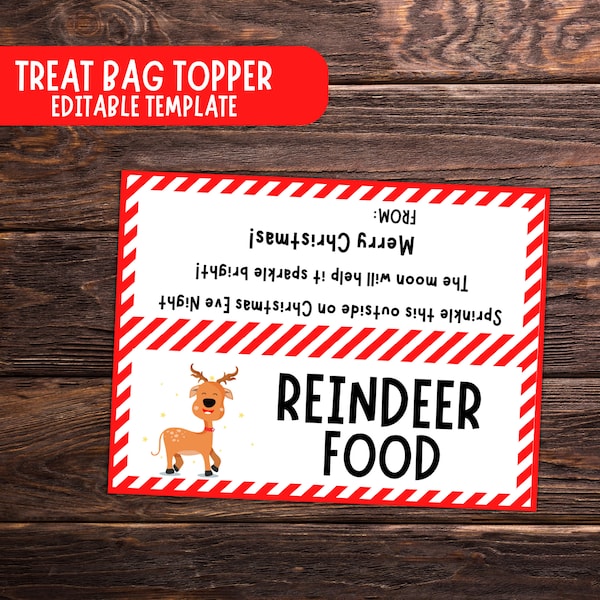 Reindeer Food Label - Etsy